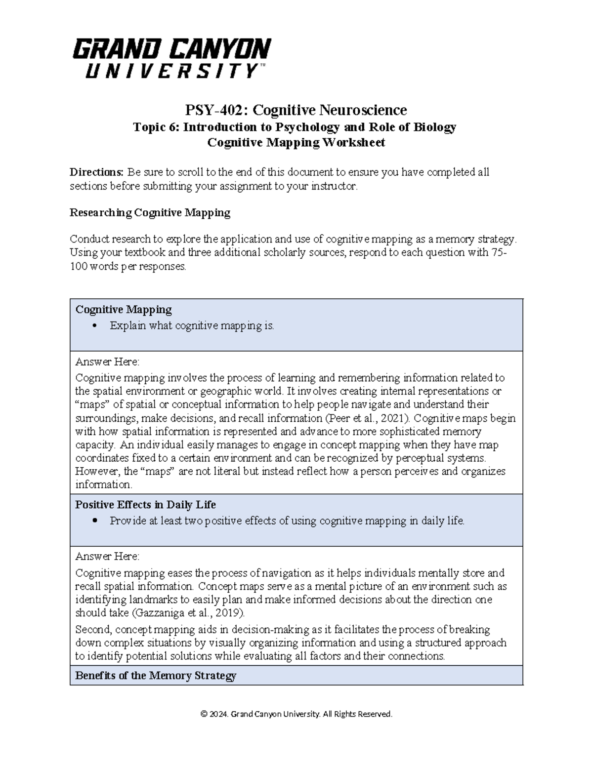 PSY 402 RS T6Cognitive Mapping Worksheet - PSY-402: Cognitive ...