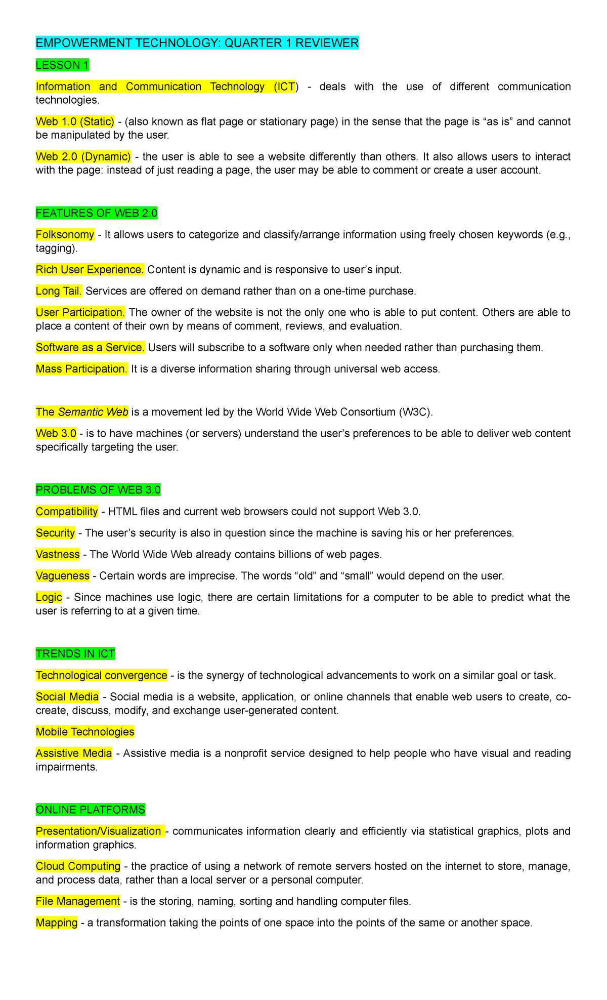 Empowerment Technology 2nd Quarter Empowerment Technologyats 5 Grade