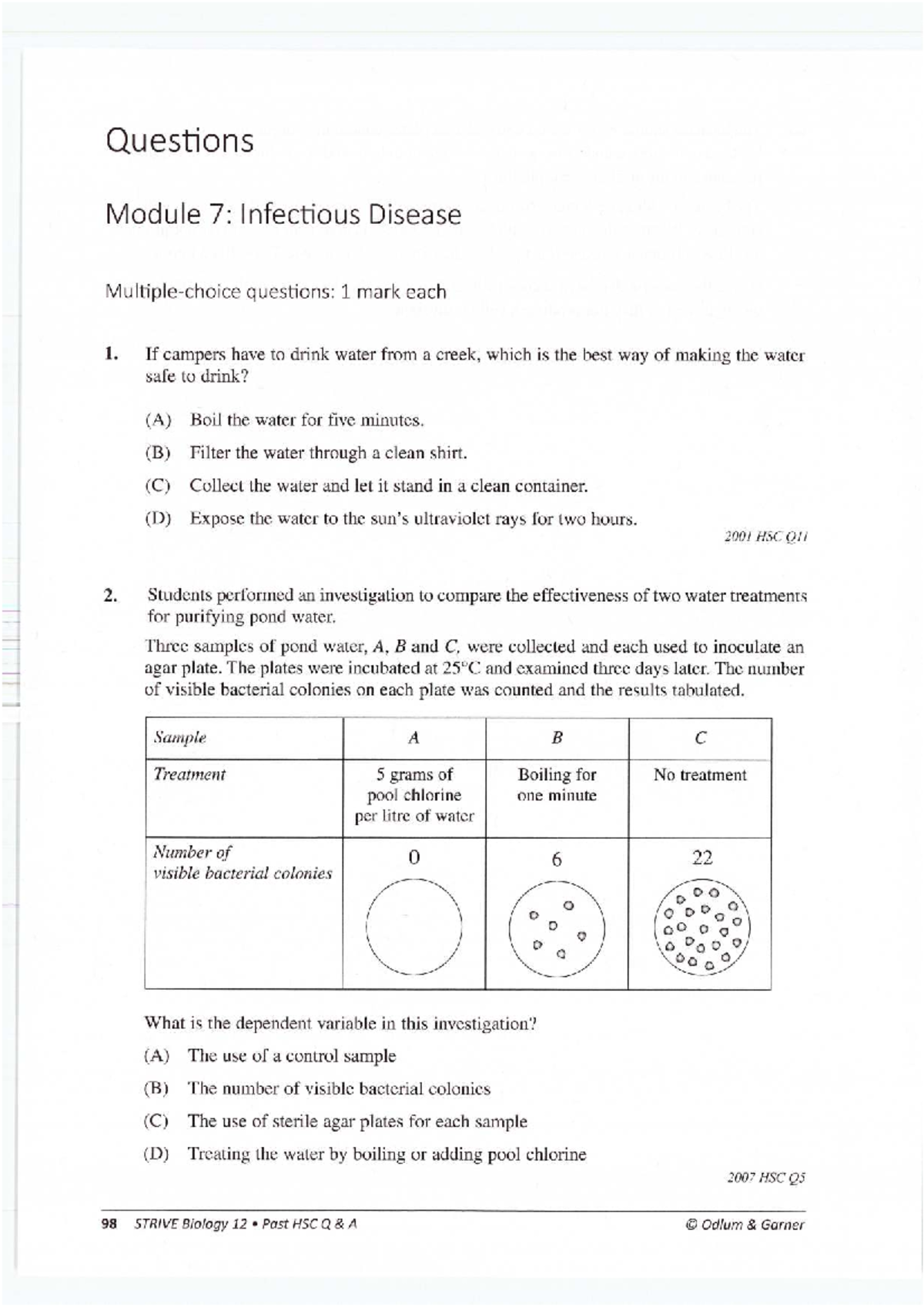 Mod 7 bio strive - Really Good - Questions Module 7: Infectious Disease ...