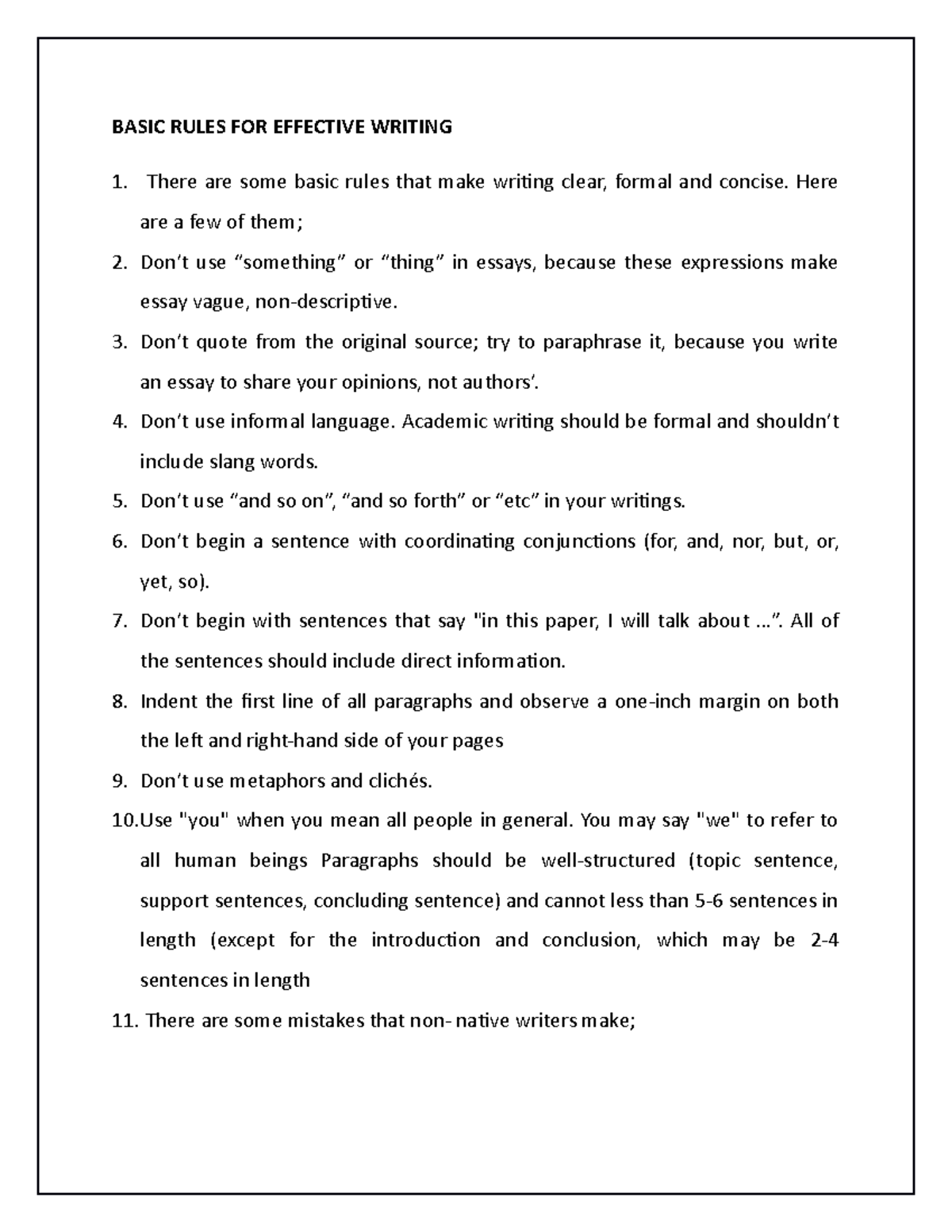 5 rules from that will bring out your writing from the pack - BASIC ...