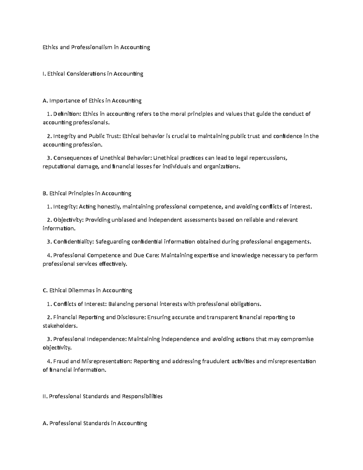 Ethics and Professionalism in Accounting - Ethical Considerations in ...