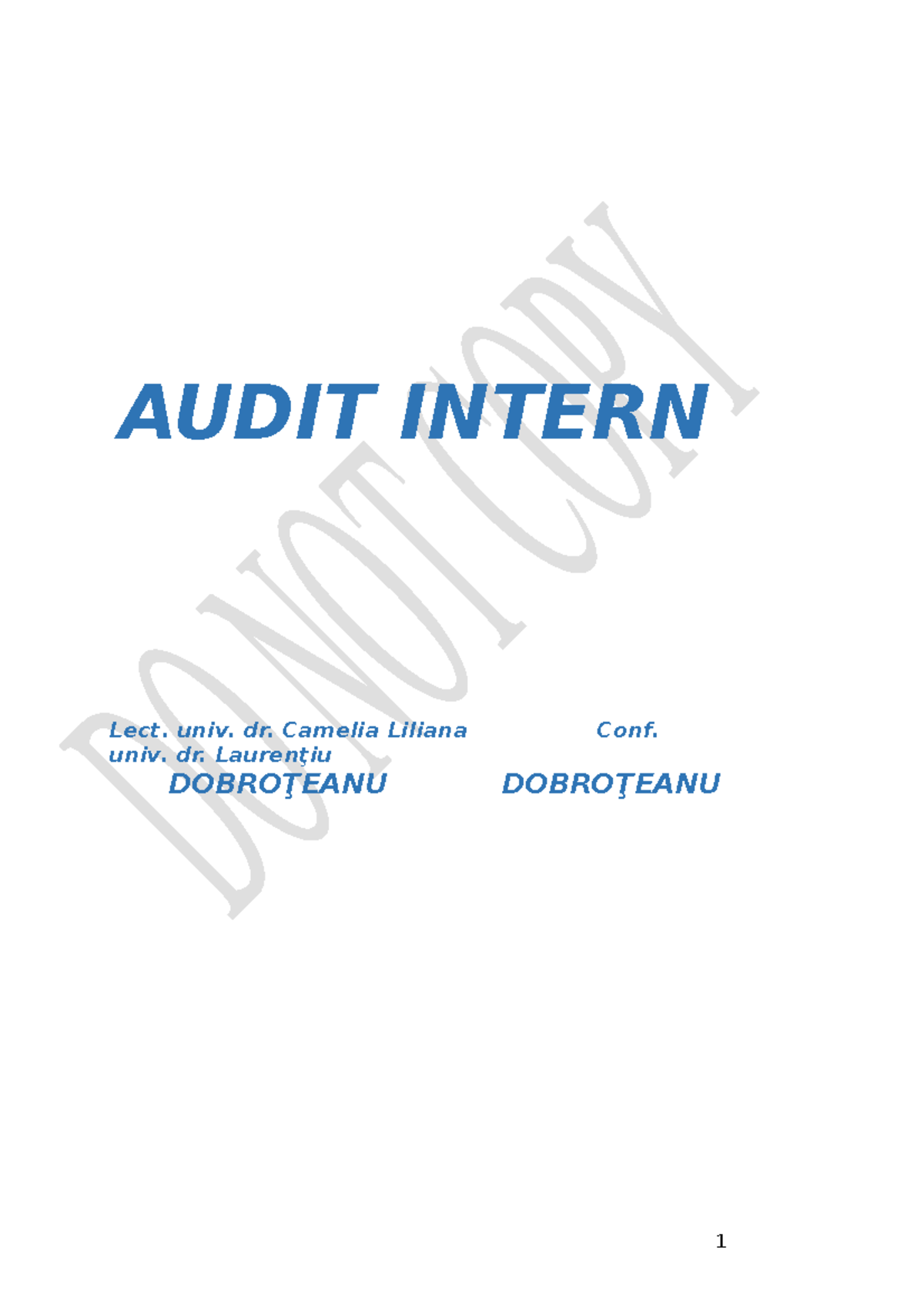 Carte audit intern portal - AUDIT INTERN Lect. univ. dr. Camelia ...
