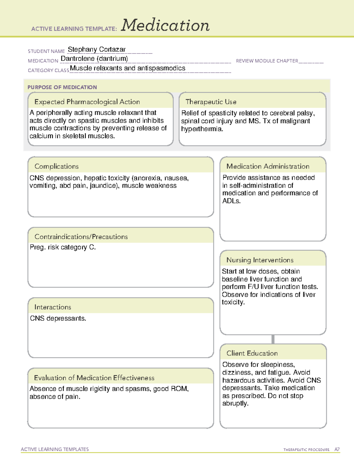 Dantrolene (Dantrium) - ACTIVE LEARNING TEMPLATES THERAPEUTIC PROCEDURE ...