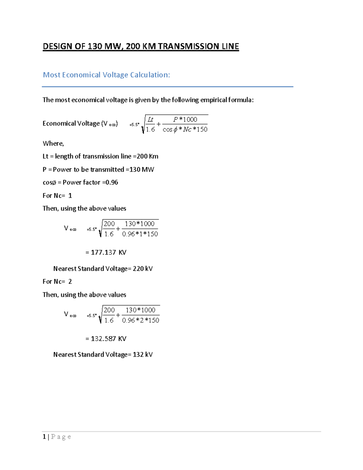 Transmissionlinedesign final 130826035001 phpapp 02 - DESIGN OF 130 MW ...