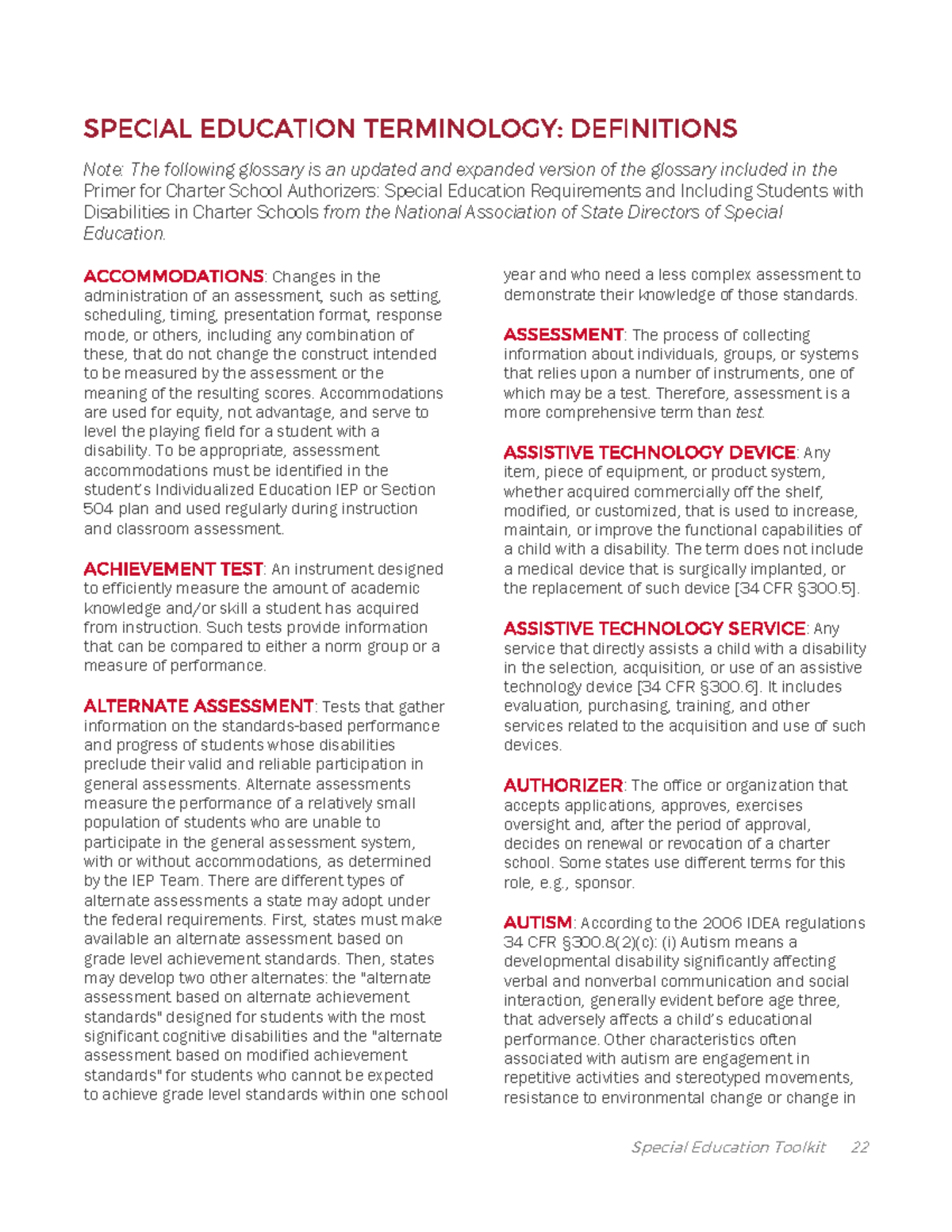 Special-Ed-Toolkit Definitions - SPECIAL EDUCATION TERMINOLOGY ...