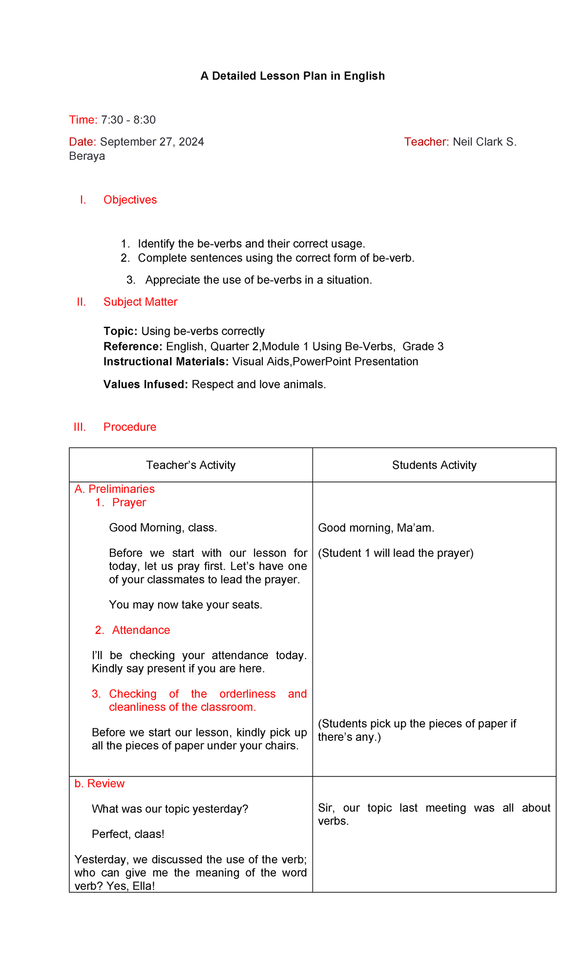 Lesson Plan In English BEEd 2 english - A Detailed Lesson Plan in ...