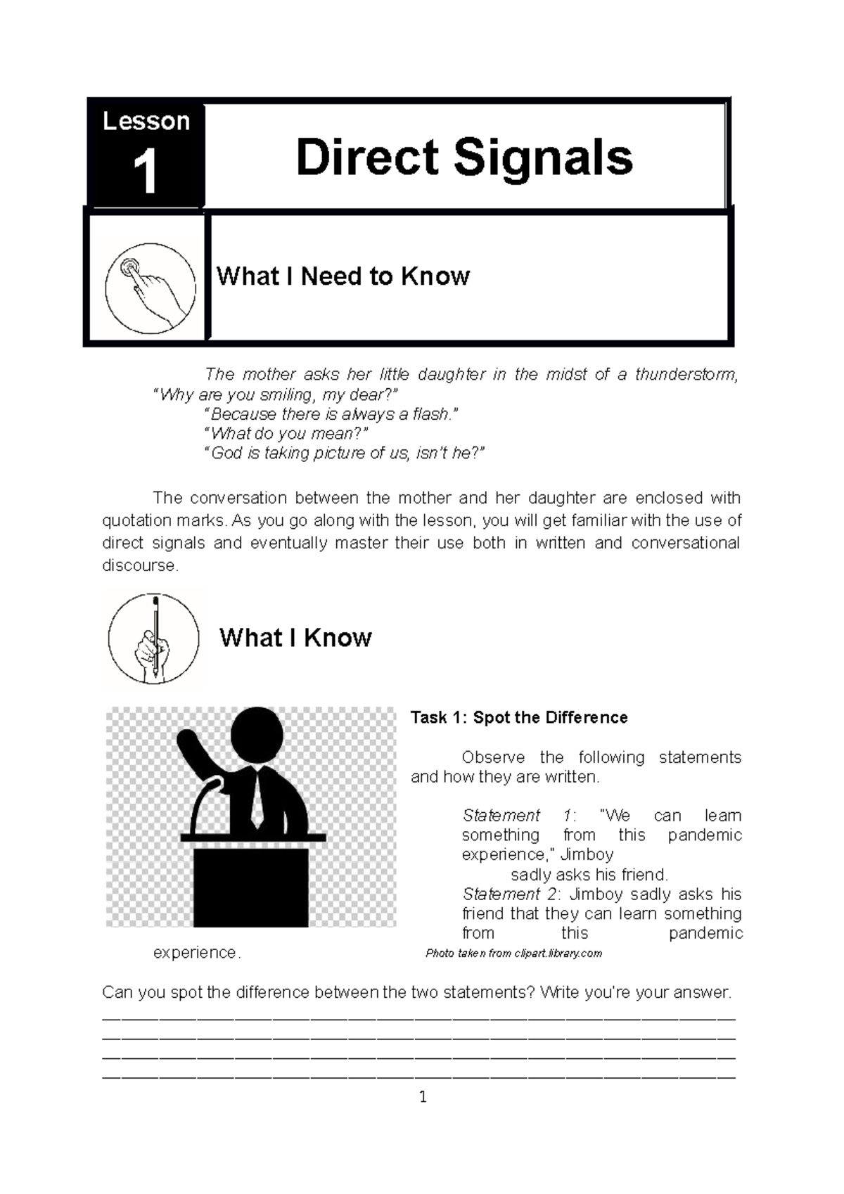 English 10 Q1 Mod8 2Direct And Indirect Signals Version 3 - Lesson 1 ...