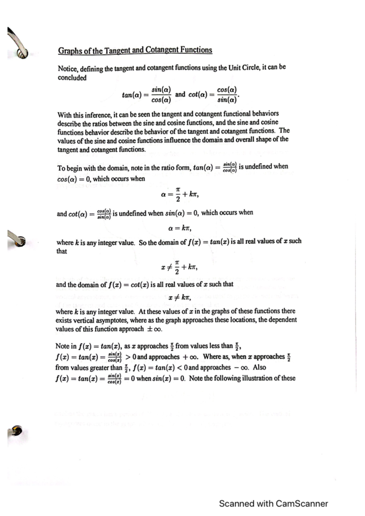 Man 132 Graphs of the Tangent - MATH 132 - Studocu
