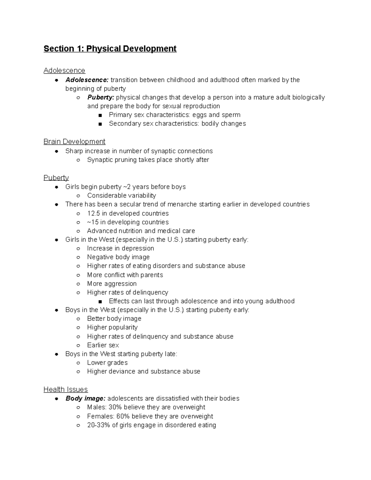 Chapter 8: Adolescence - Section 1: Physical Development Adolescence ...