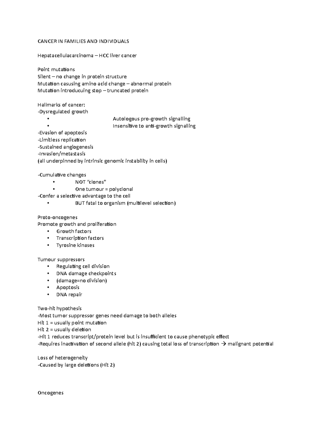 Cancer in Families and Individuals - CANCER IN FAMILIES AND INDIVIDUALS ...