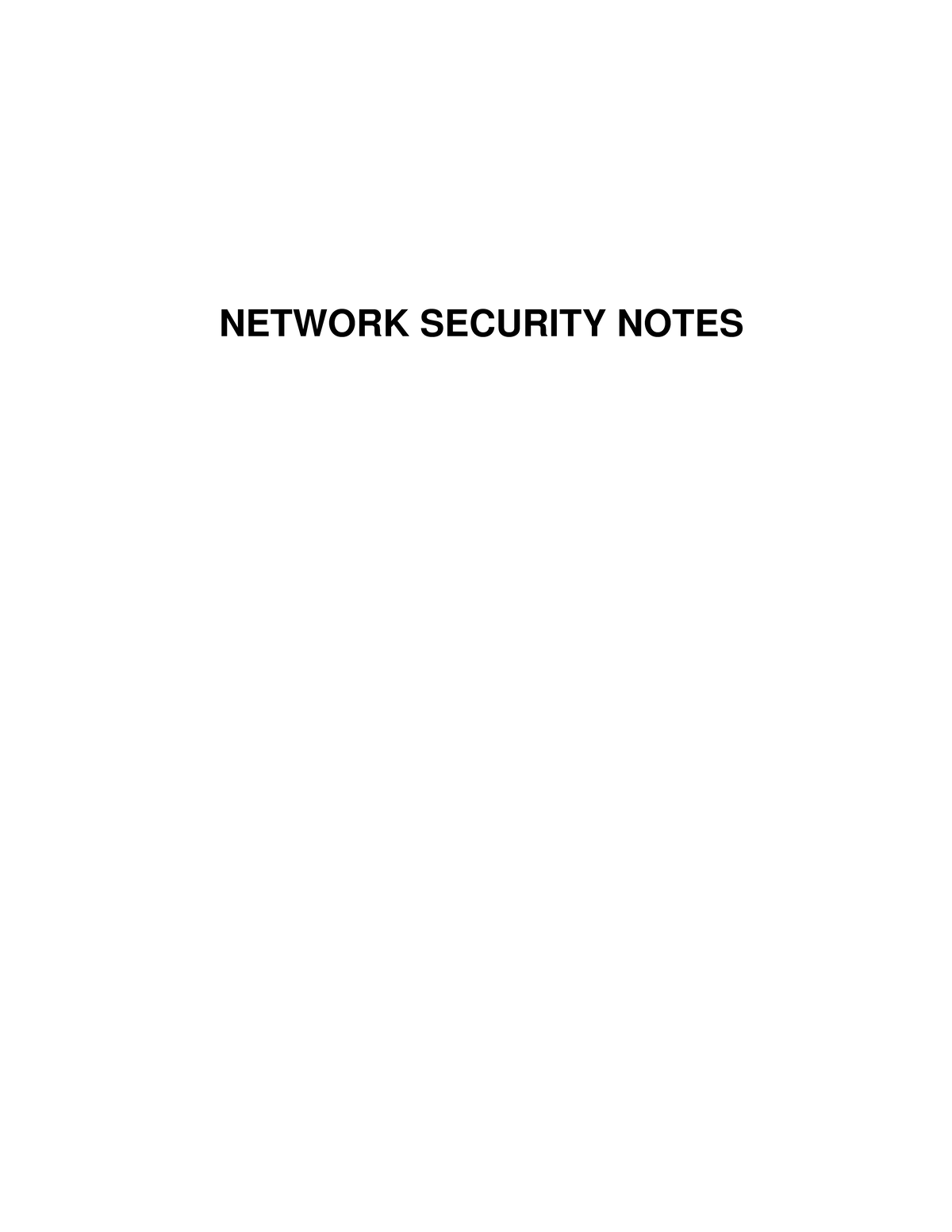 Network secuirty notes - Information Security And Networks - NETWORK ...