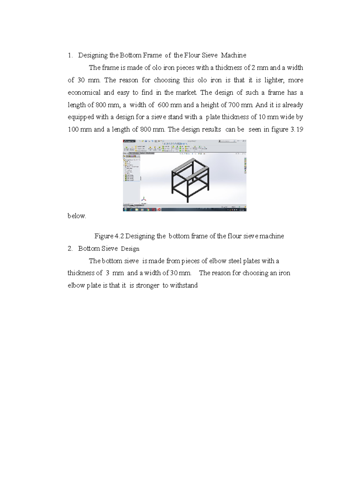 Designing the Bottom Frame of the Flour Sieve Machine - The reason for ...