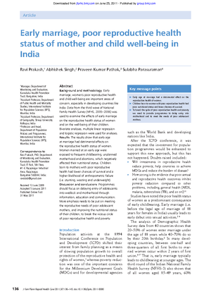 Early Marriage and Its Relationship with Child Development - Narendra2 ...