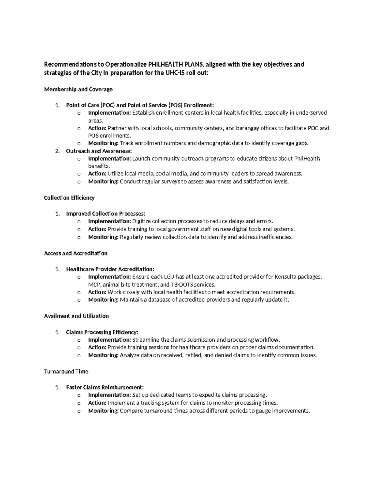 Operationalizing Philhealth - Recommendations to Operationalize ...