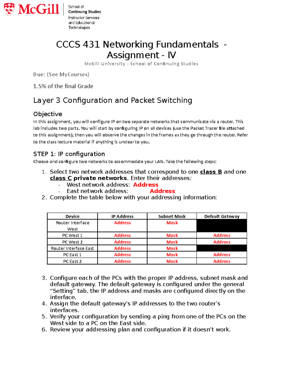 Cccs431.2022f.a04 - assignment - CCCS 431 Networking Fundamentals ...