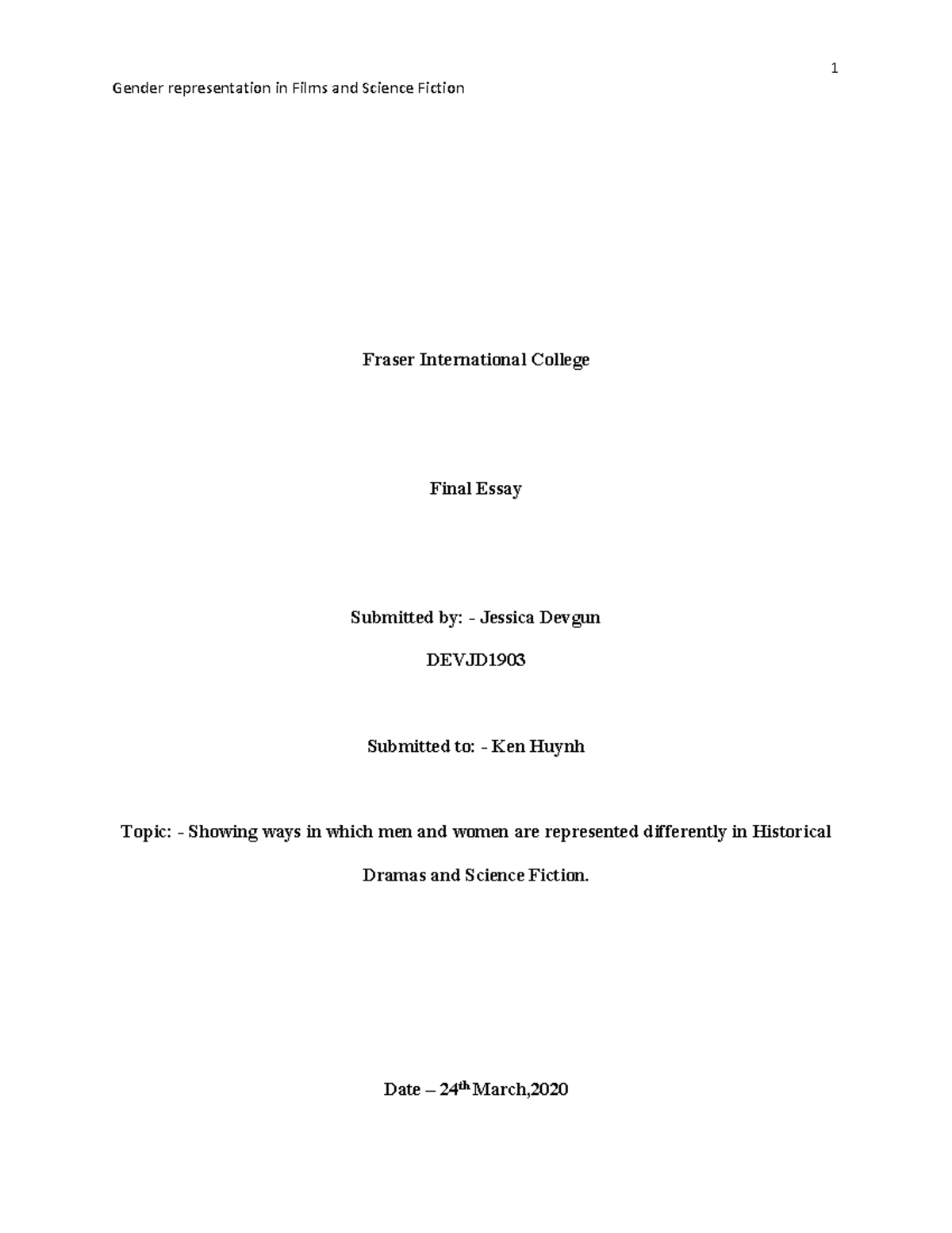 Final Essay cmns - Grade: A- Fraser International College Final Essay ...