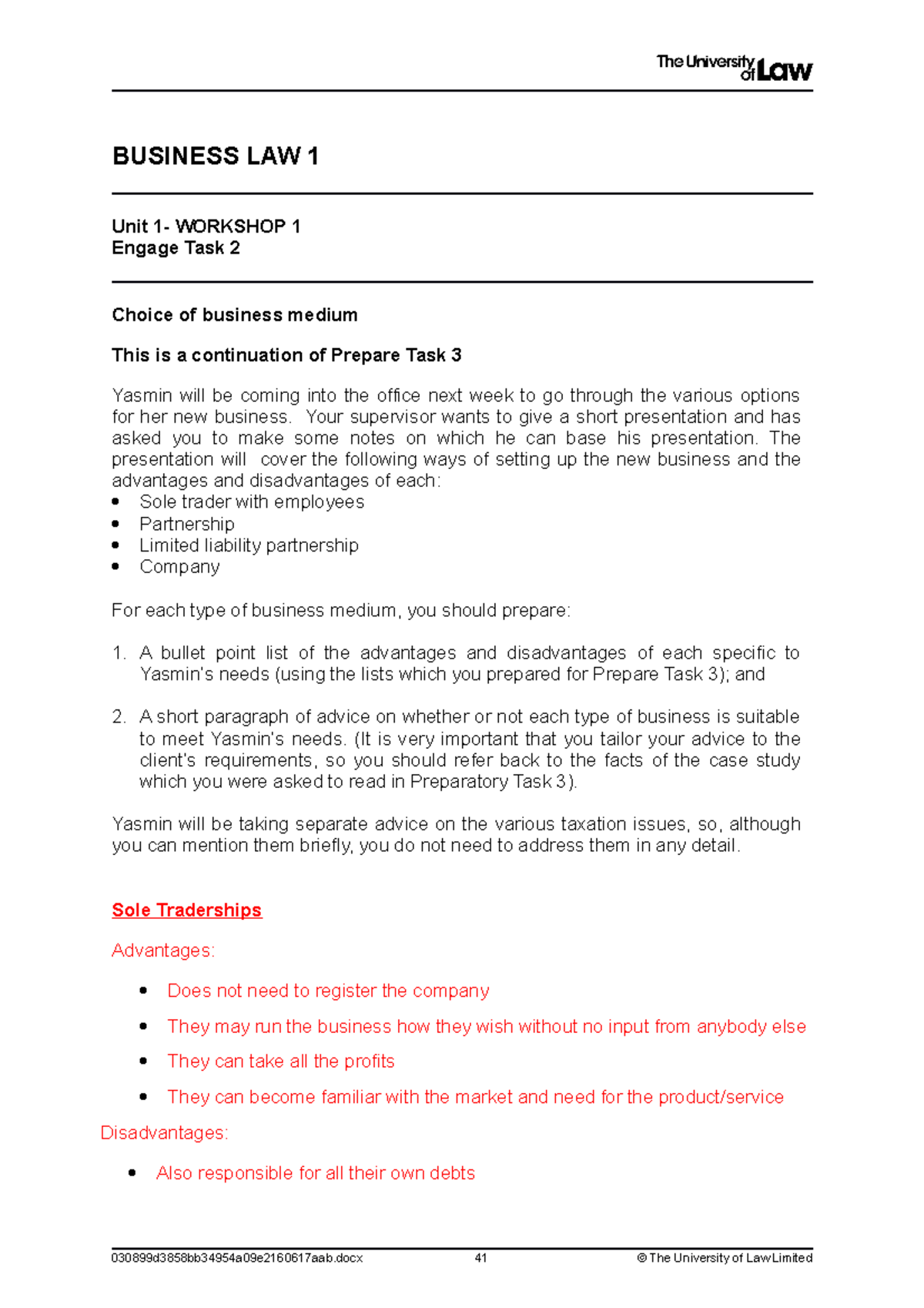 Workshop Unit 1 - Studocu