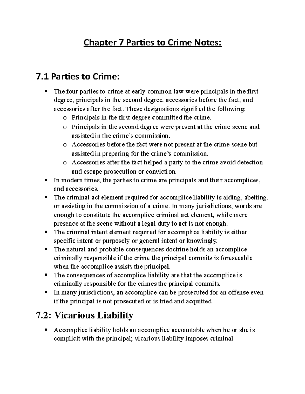CJ 1330 Chapter 7 Notes - CJ 1010 - SLCC - Studocu