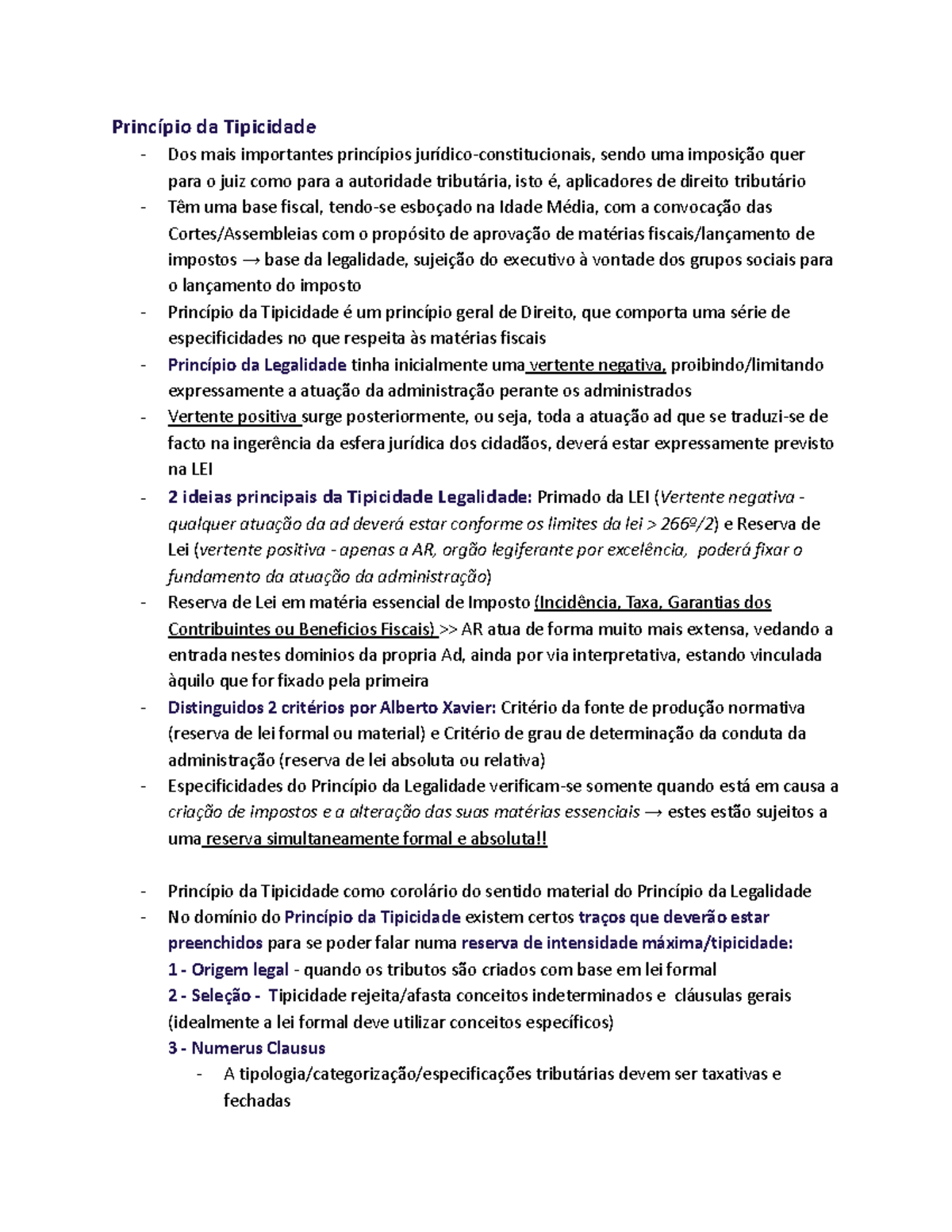 Principios de Direito Fiscal - Princípio da Tipicidade Dos mais ...
