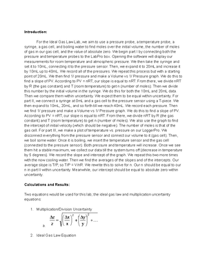 Simple Pendulum Lab Report - PHY 133 - Studocu