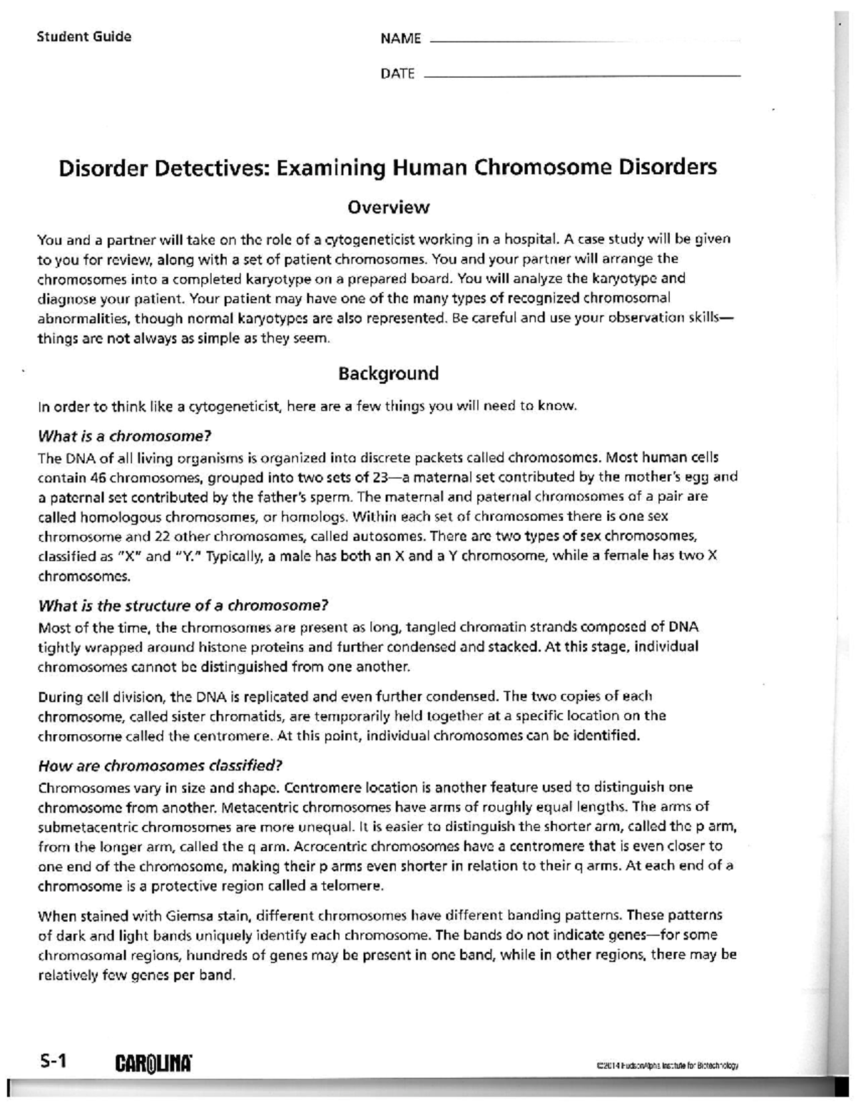 Disorder Detectives Lab - Student Guide NAME DATE Disorder Detectives ...