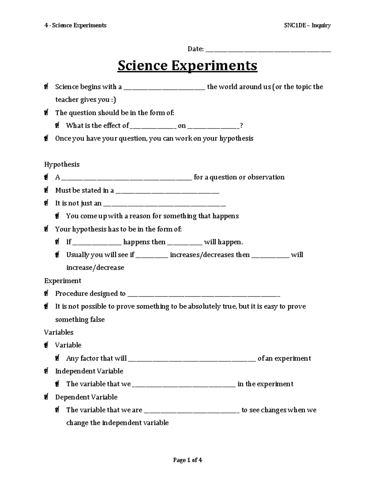 04 Science Experiments Date