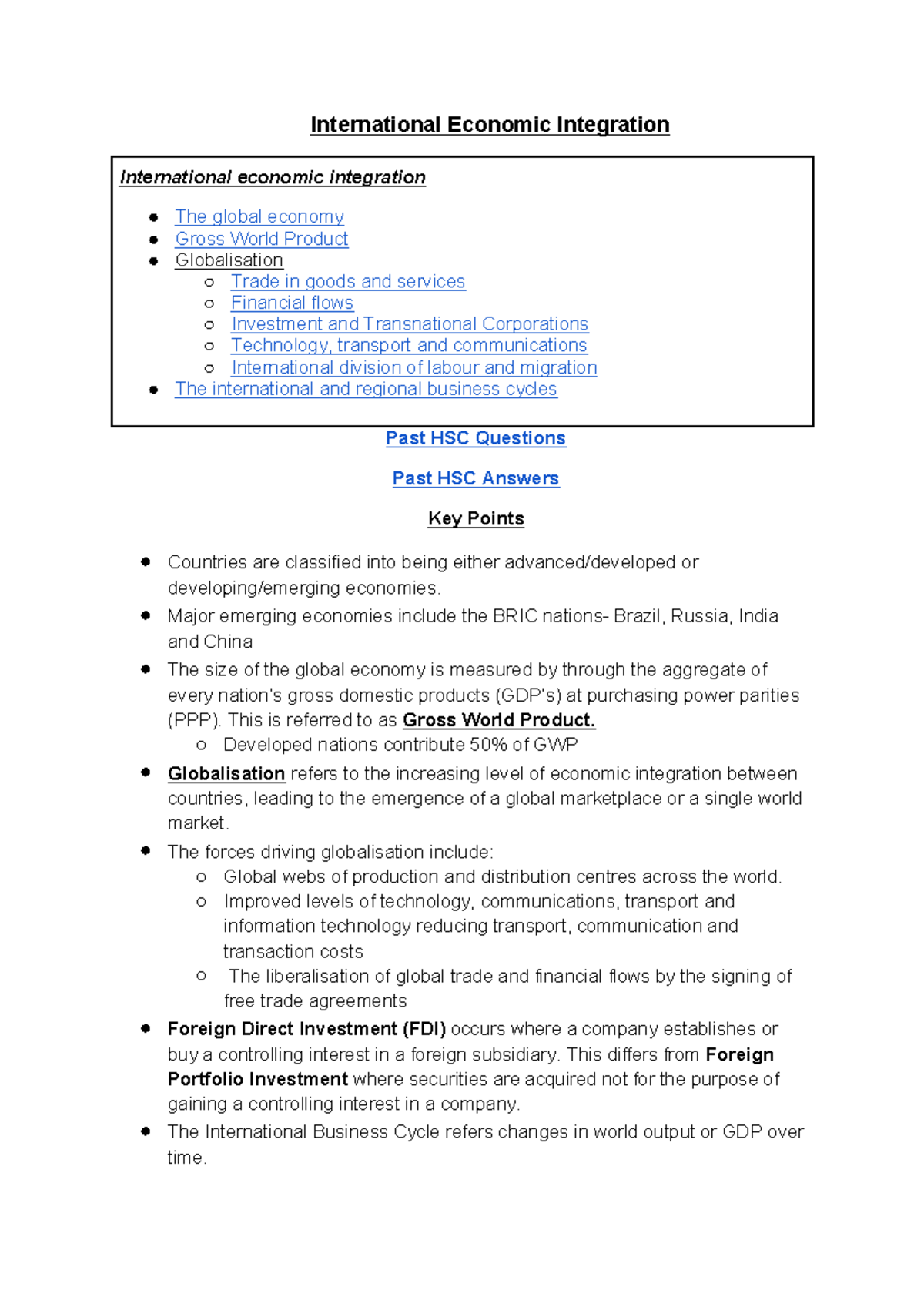 1. Global Economy Introduction - International economic integration 2 ...