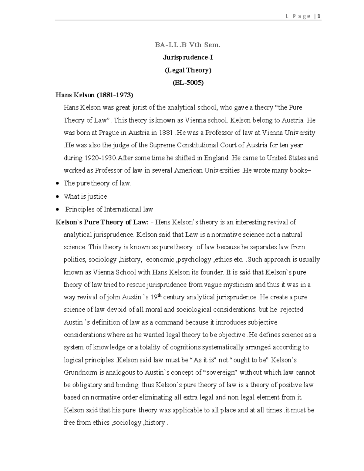 2020-08-27 177 - good - BA-LL Vth Sem. Jurisprudence-I (Legal Theory ...