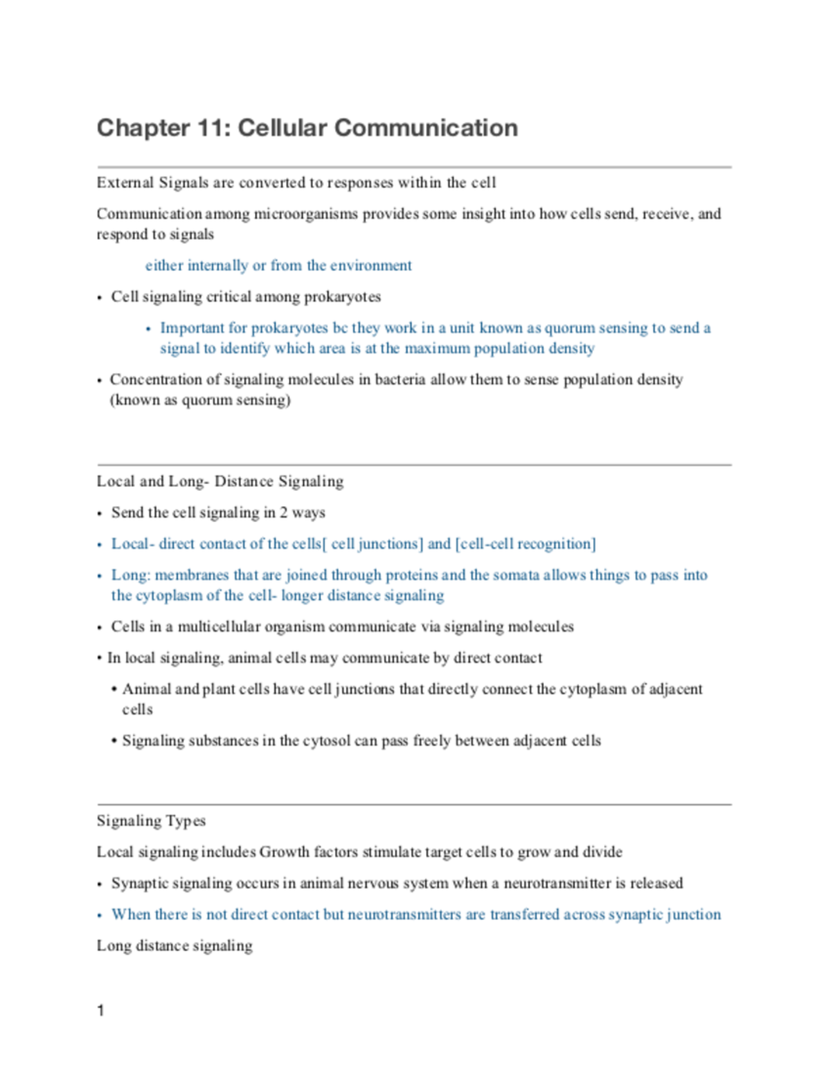 Chapter 11 - Andrew Ozga - Chapter 11: Cellular Communication External ...