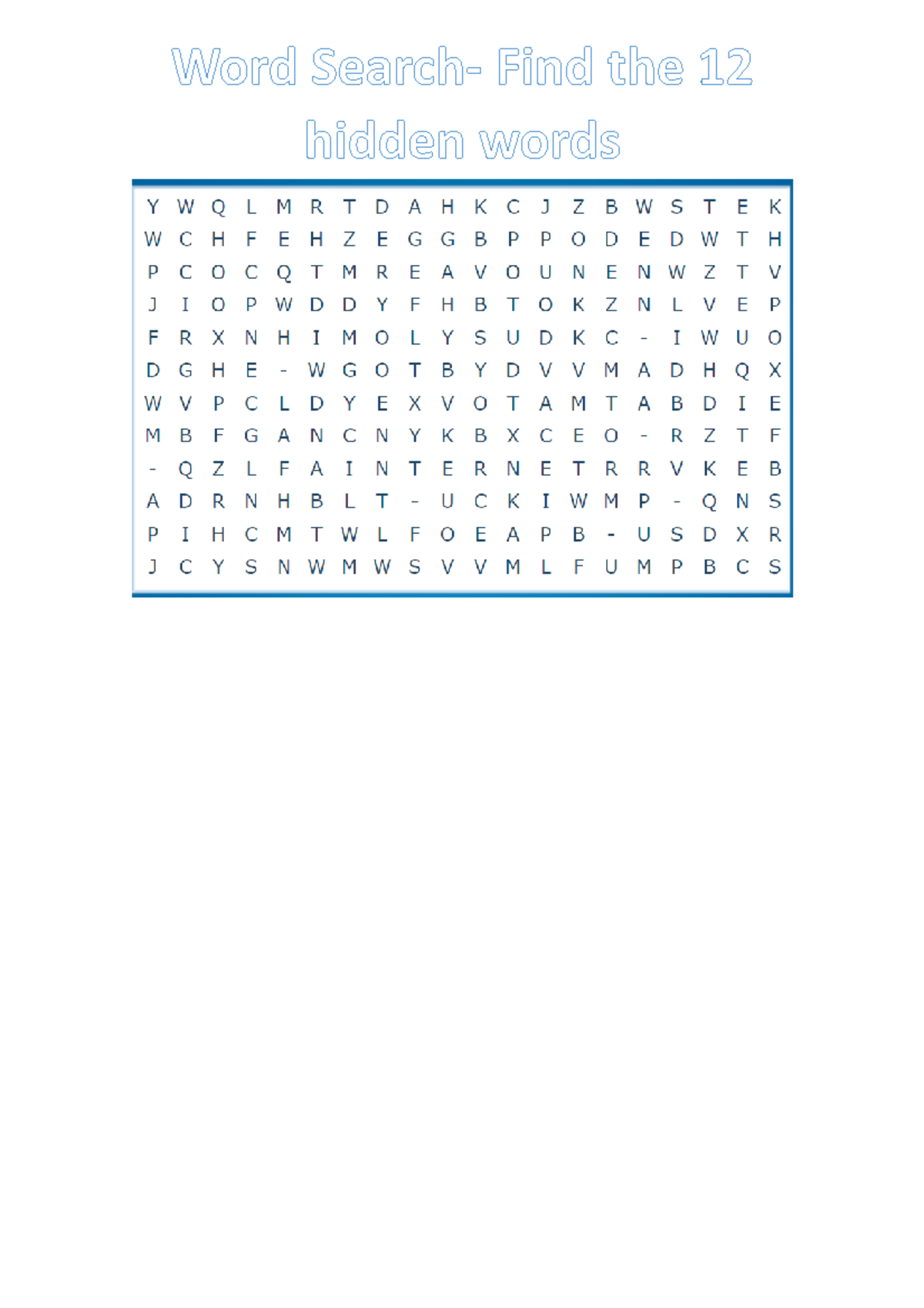 Word search IT and Computing - Inglés I - Word Search- Find the 12 ...