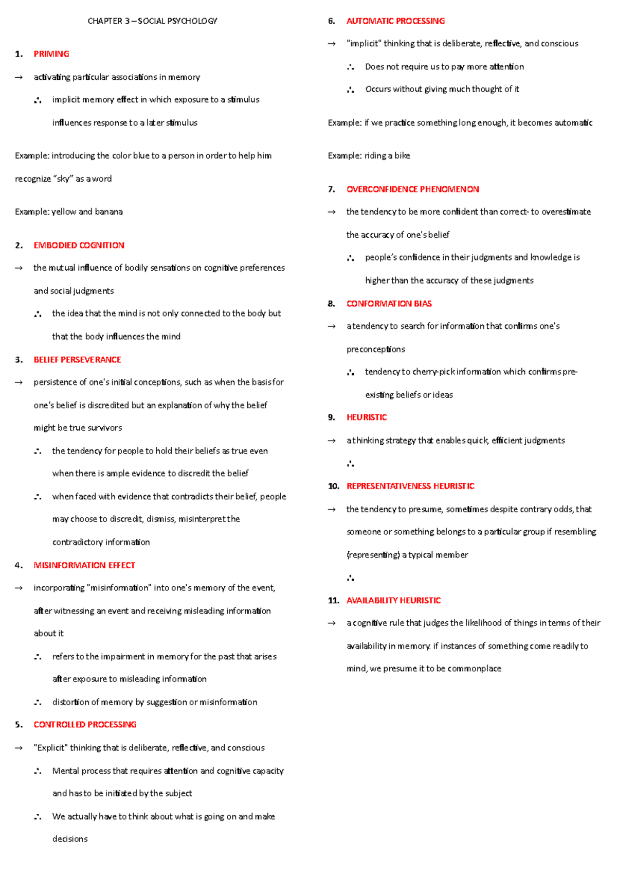 Chapter 3 - psychology - CHAPTER 3 – SOCIAL PSYCHOLOGY 1. PRIMING ...