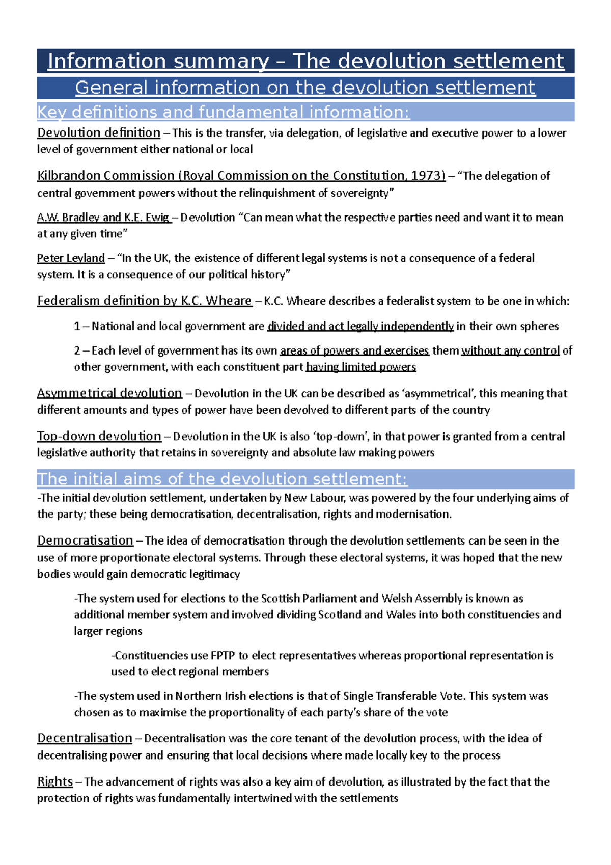 Information summary - Devolution - Information summary – The devolution ...