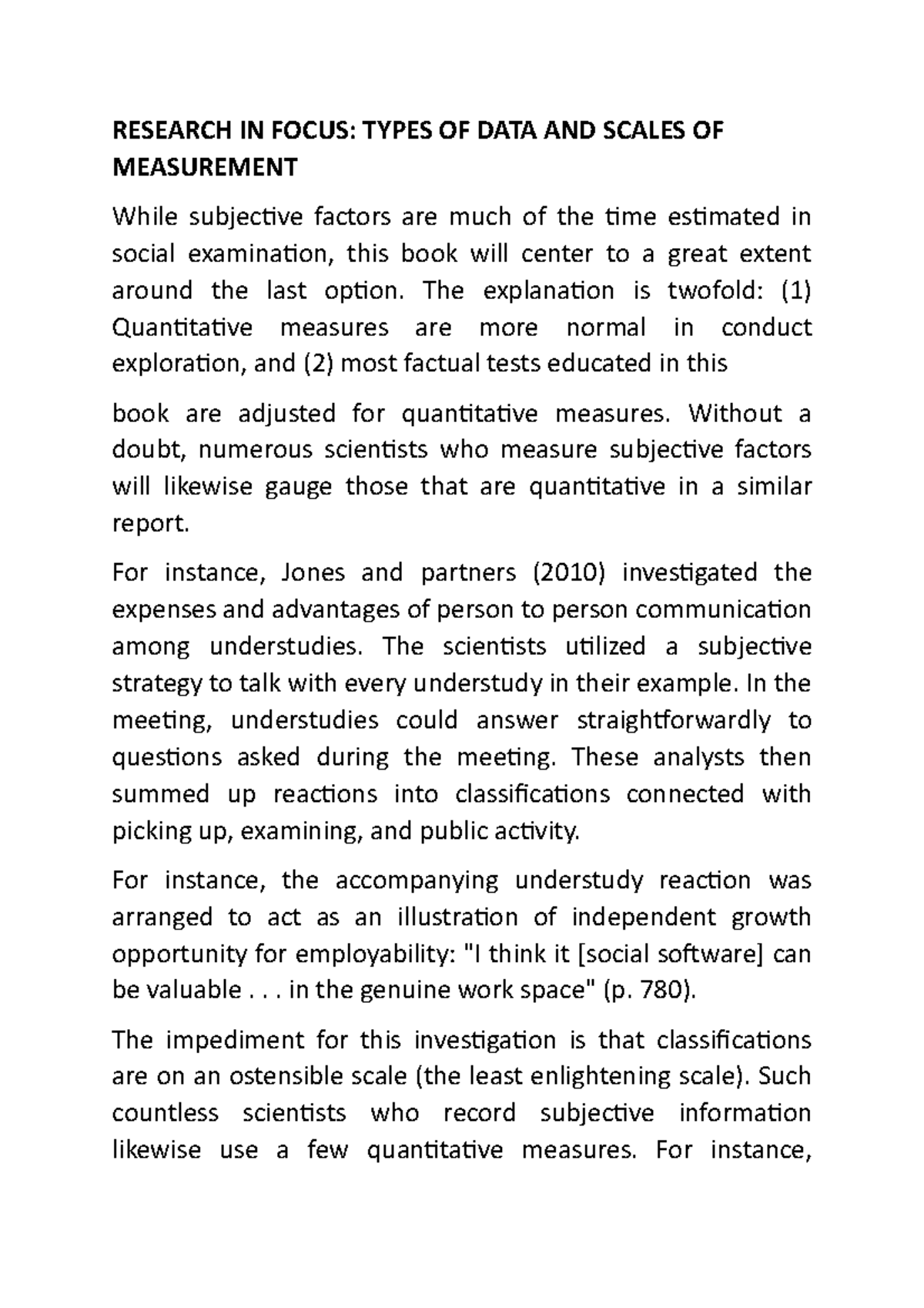 Research IN Focus Types OF DATA AND Scales OF Measurement - RESEARCH IN ...