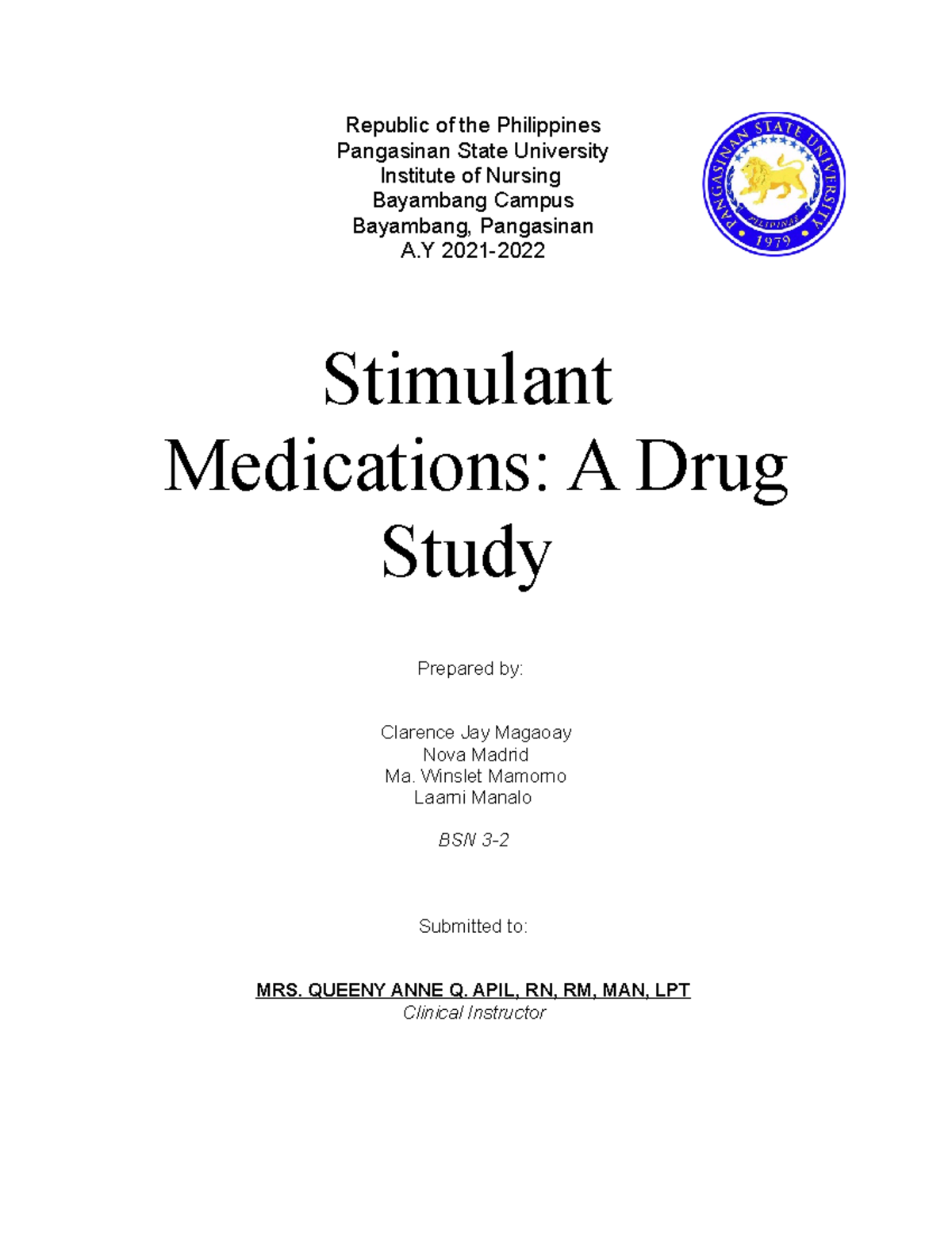 Stimulant-Drugs - Stimulant drugs - Republic of the Philippines ...