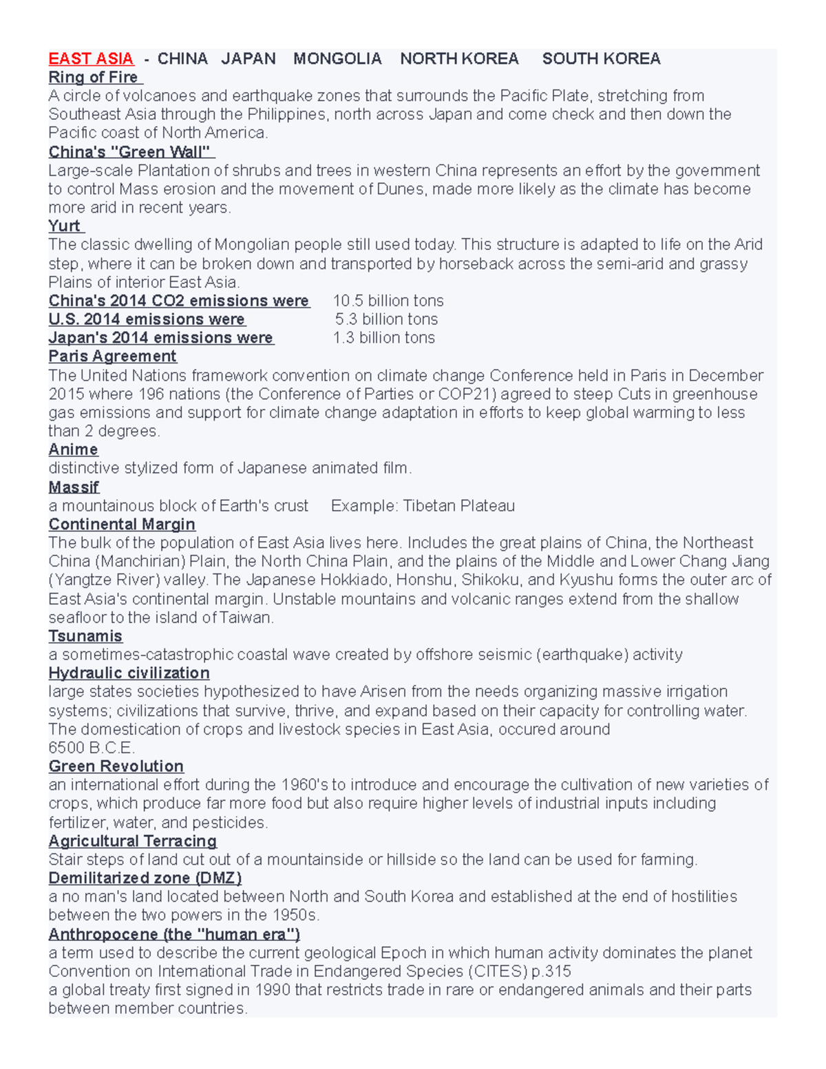 SE ASIA Terms QUES - JW STUDY - EAST ASIA - CHINA JAPAN MONGOLIA NORTH ...