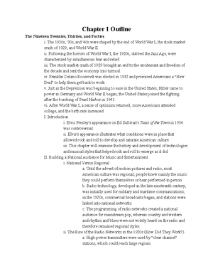 History of Rock and Roll Chpt 3 outline - Chapter 3 Outline ...