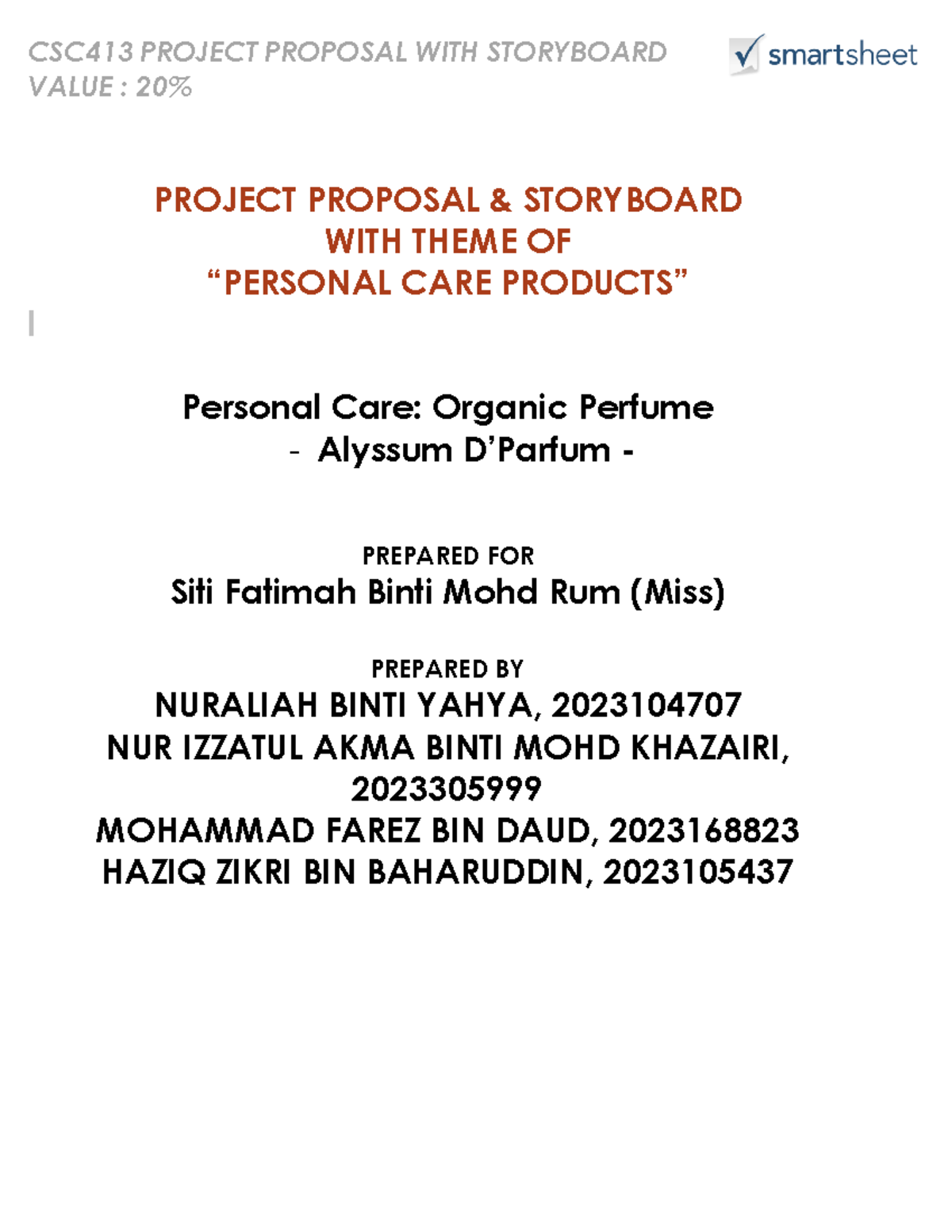 Project Storyboard - Personal CARE Products copy - CSC413 PROJECT ...
