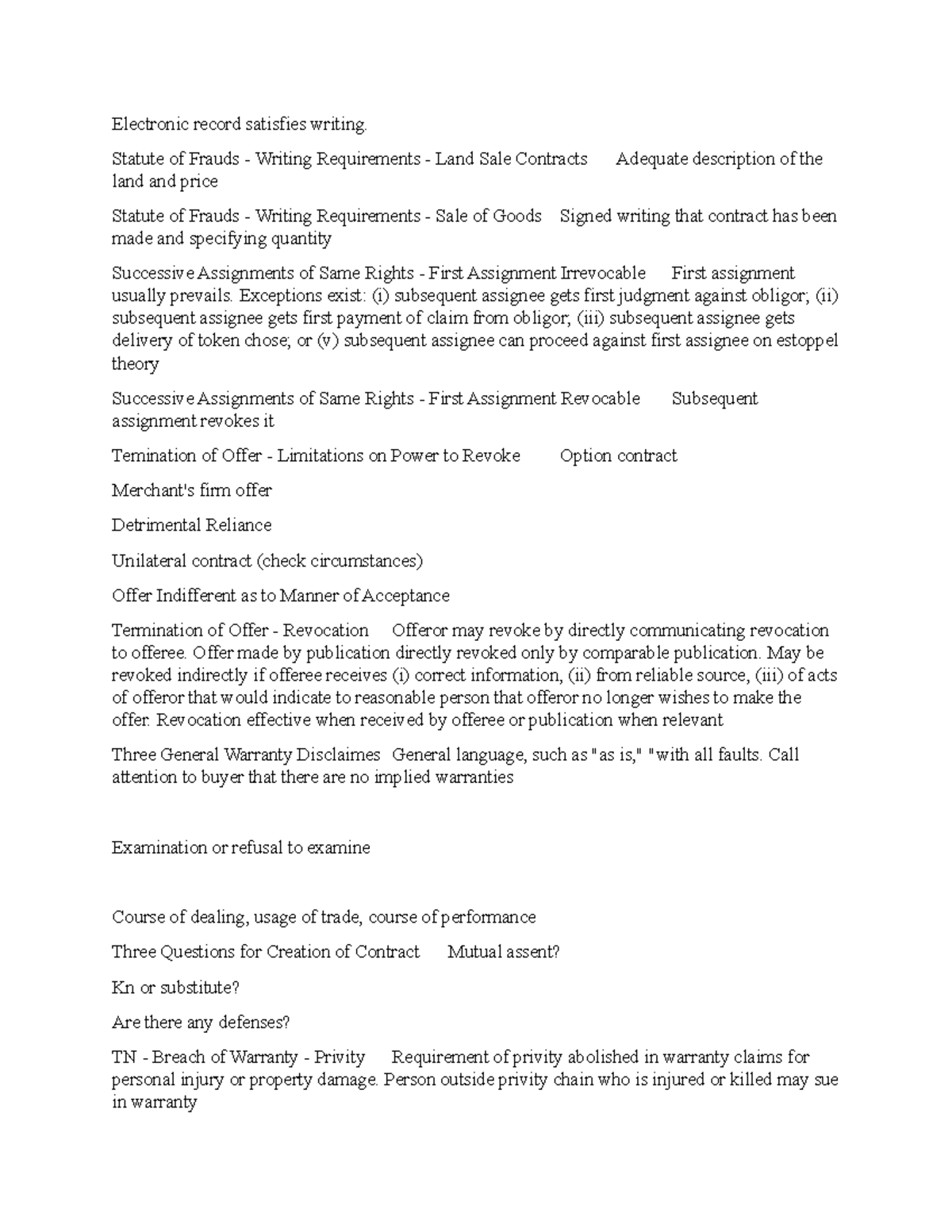 Note 14 - Real and Tort Bar - Electronic record satisfies writing ...