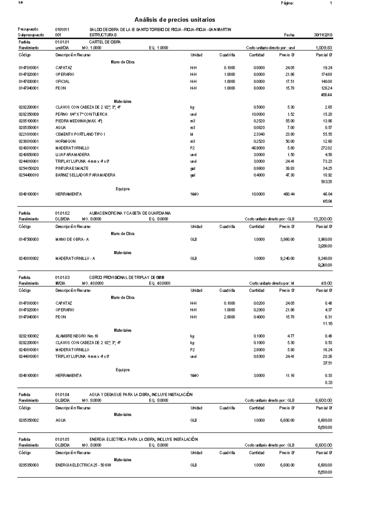 479421154 analisis de precios unitarios estructuras - Presupuesto ...