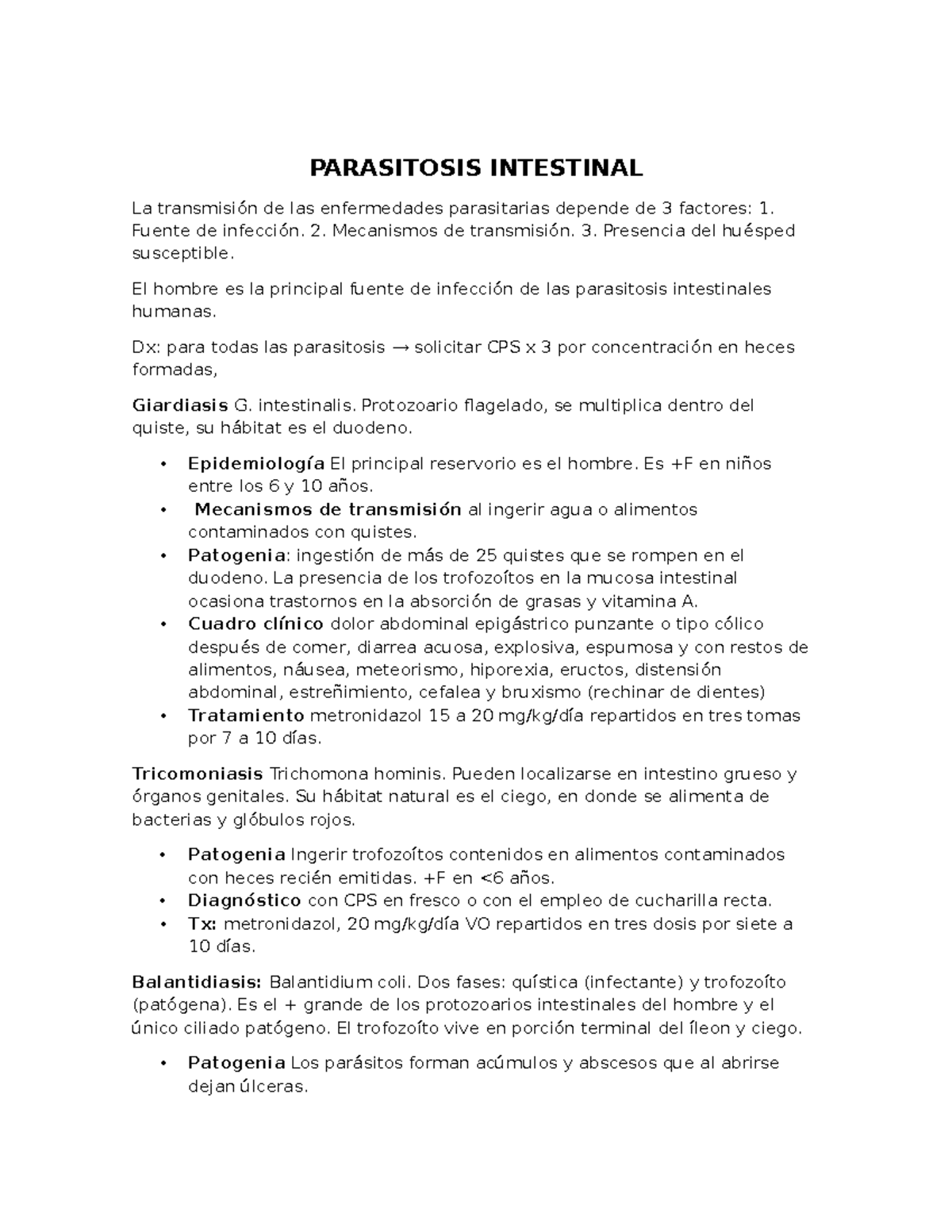 Pediatria-patologias comunes - PARASITOSIS INTESTINAL La transmisión de ...