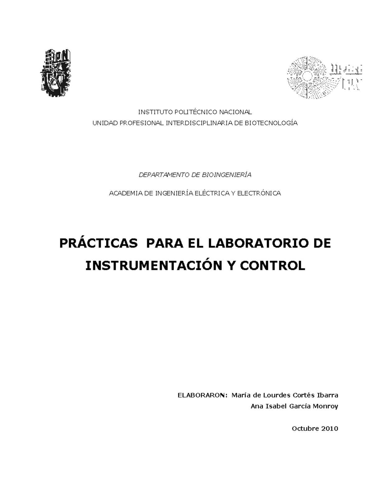 Manual de instrumentacion - INSTITUTO POLIT.. NACIONAL UNIDAD PROFESIONAL INTERDISCIPLINARIA DE ...