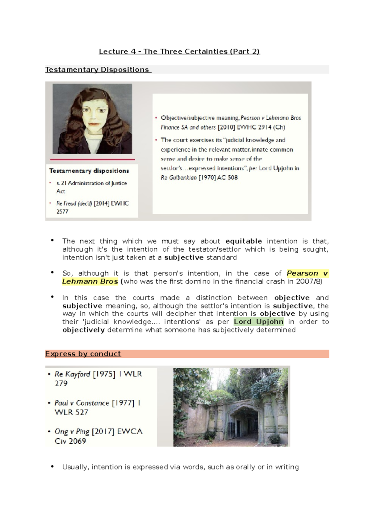 Lecture 4 - The Three Certainties (Part 2) - Lecture 4 - The Three ...