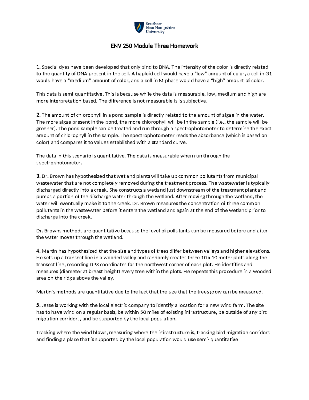 ENV 250 Module Three Homework - ENV 250 Module Three Homework 1 ...
