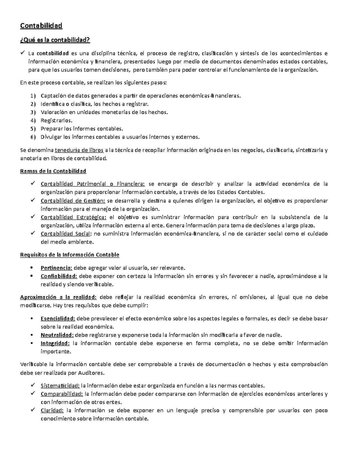 Resumen Contabilidad Primer Parcial - Contabilidad basica - UNLZ - Studocu
