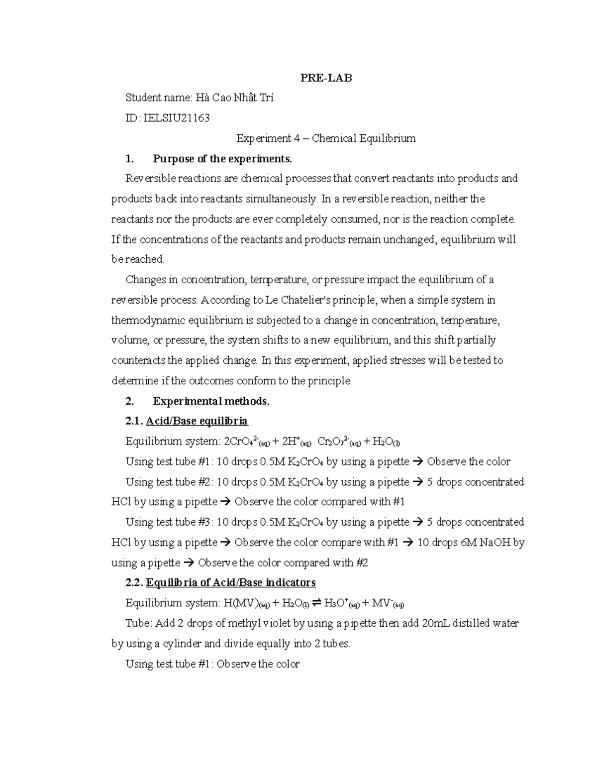 Prelab session 4 - pre lab - PRE-LAB Student name: Hà Cao Nhật Trí ID ...