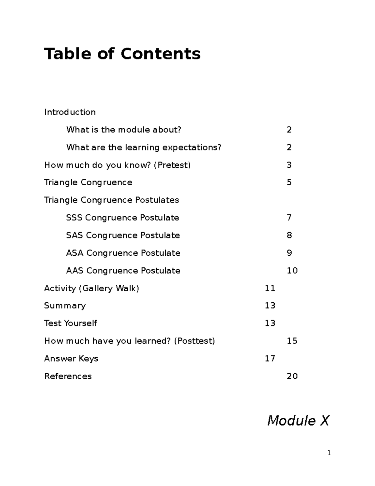 Module - Please do not reproduce! - Table of Contents What is the ...