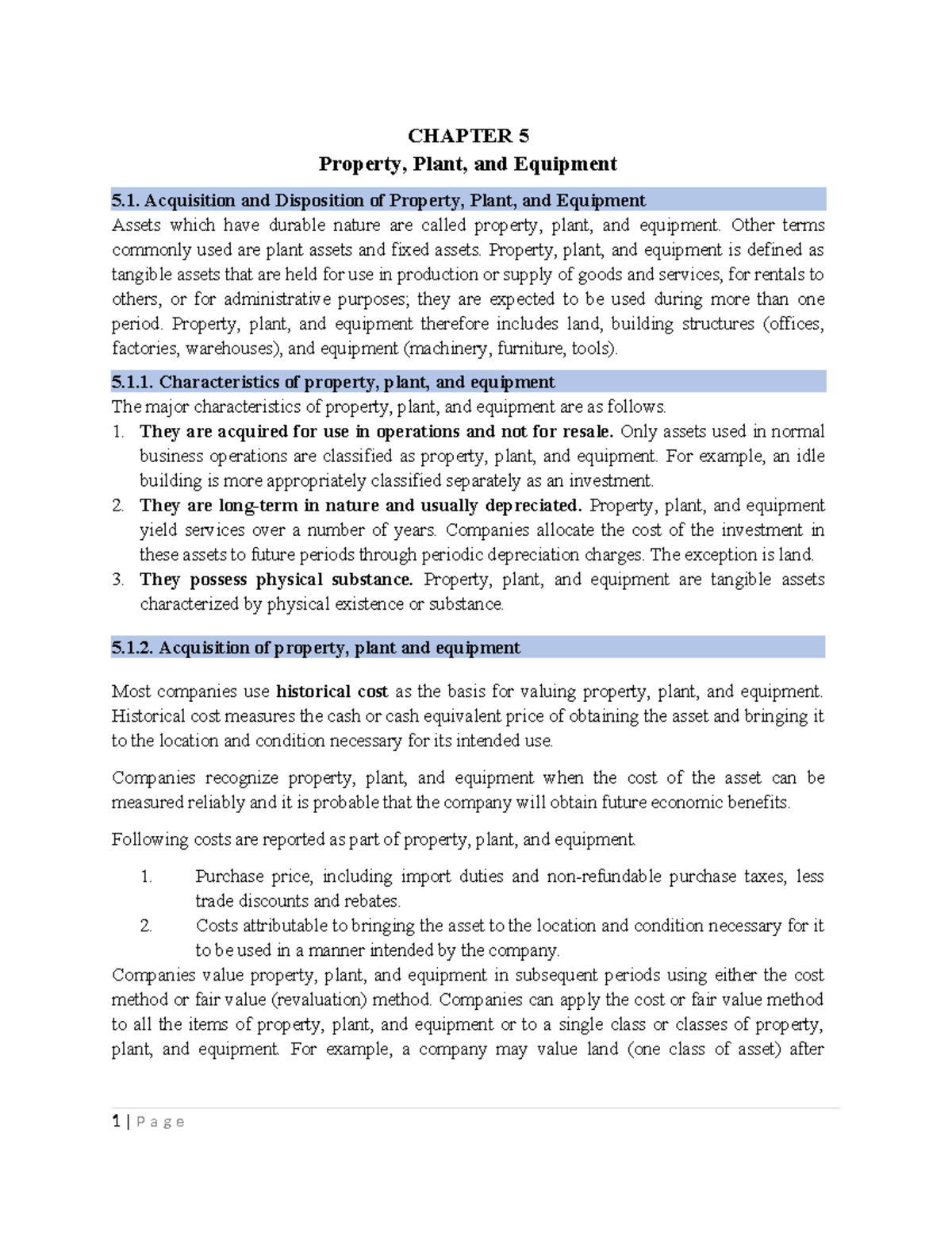 IFA I CH 5 Abdu - importance for student - CHAPTER 5 Property, Plant ...