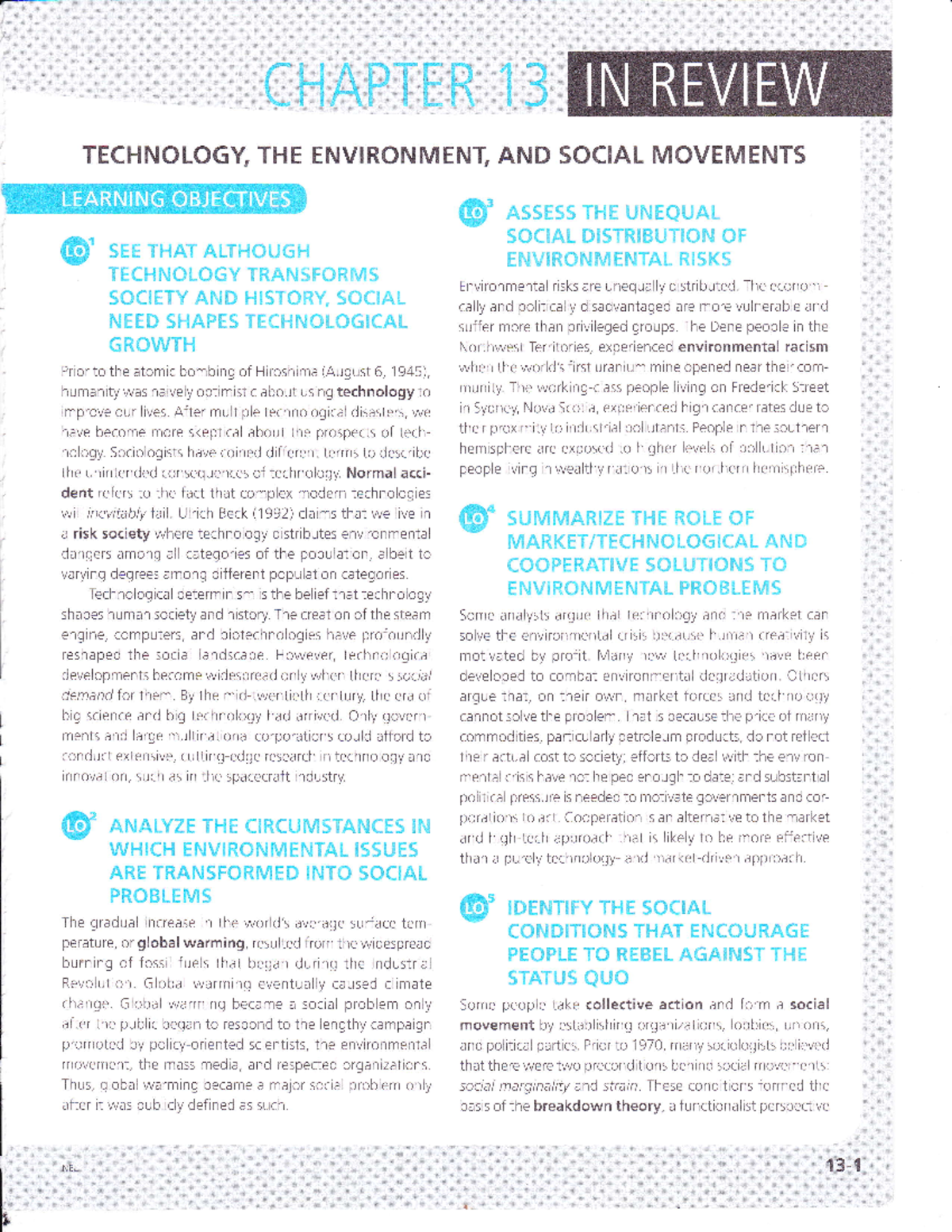 Chapter 13 - Review - F-.: {. THCh! TS ffi LOGY Tffi &N S Ftr ft BVI S ...