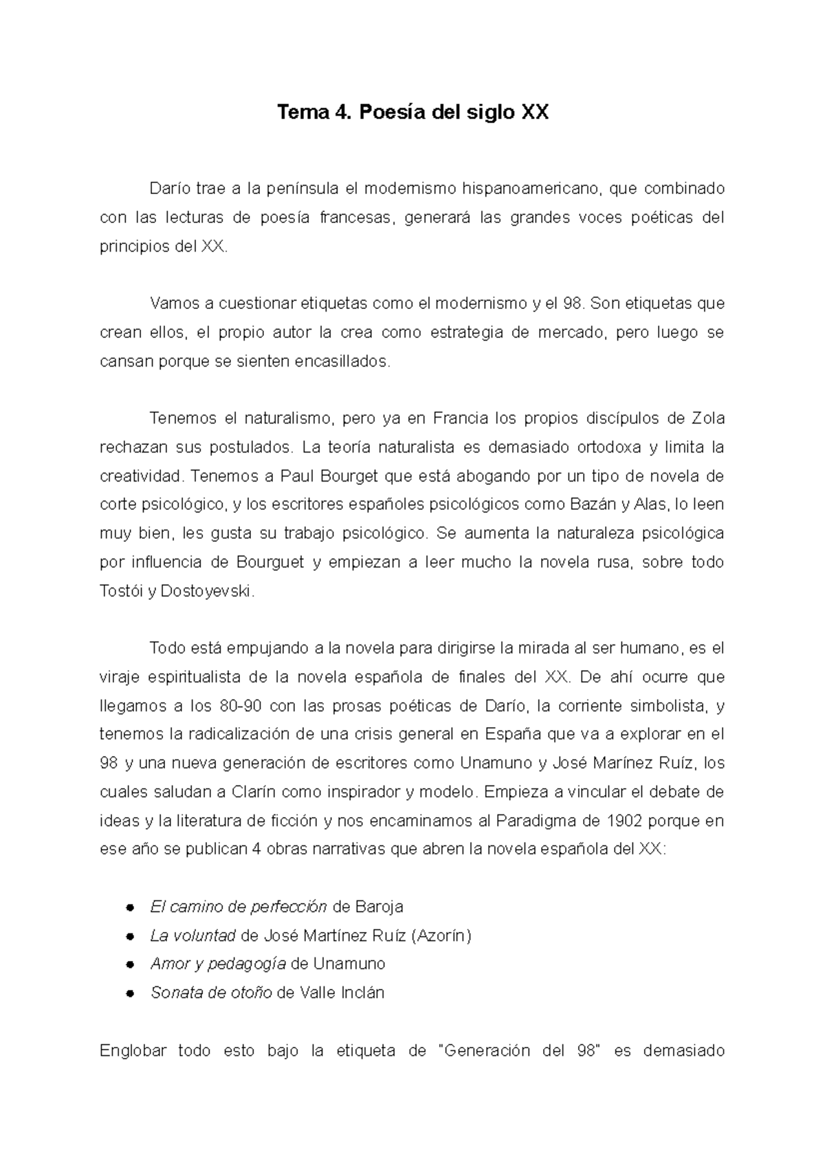 Tema 4. Poesía del siglo XX - Tema 4. Poesía del siglo XX Darío trae a ...