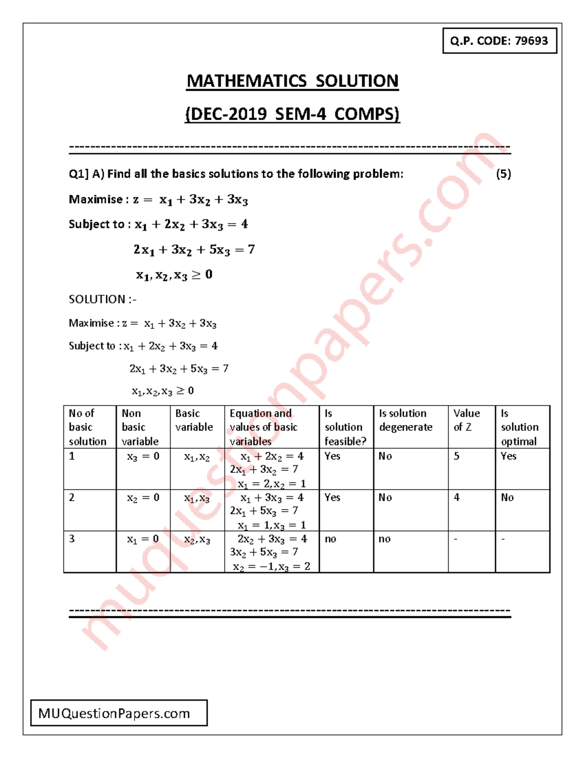 Se Comps Sem4 M4 Cbcgs Dec19 Solution Mathematics Solution Dec 2019 Sem 4 Comps Q1 A
